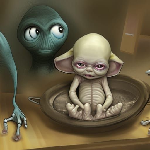 Alien Newborn. - AI Generated Artwork - NightCafe Creator