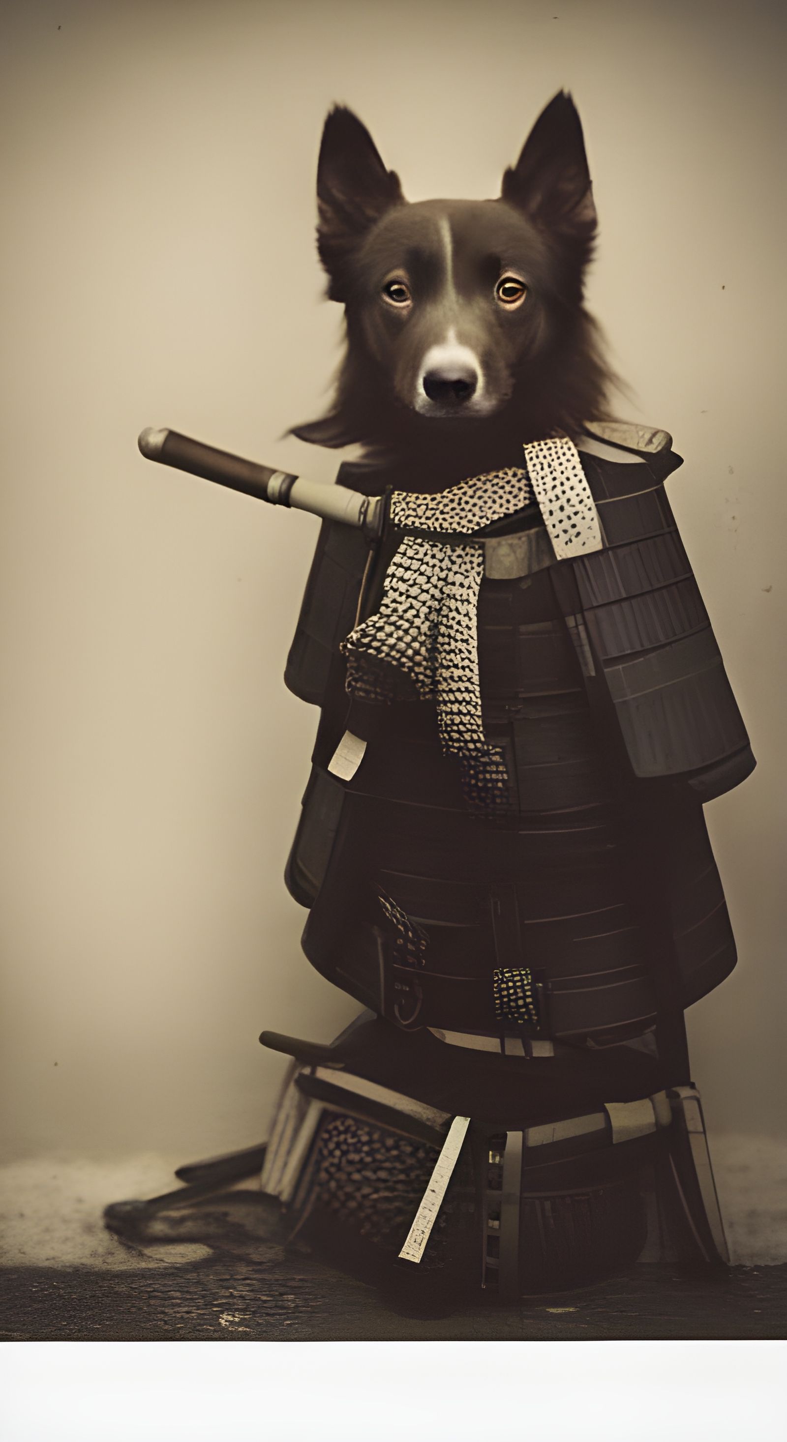 Samurai Dog polaroid - AI Generated Artwork - NightCafe Creator