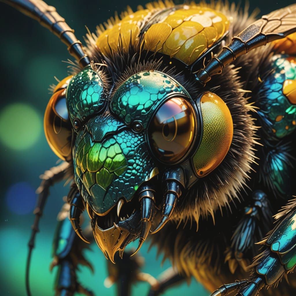 Bee challange - BUZZ BUZZ BEE - Mutant Queen Bombus griseocollis Black Bee.