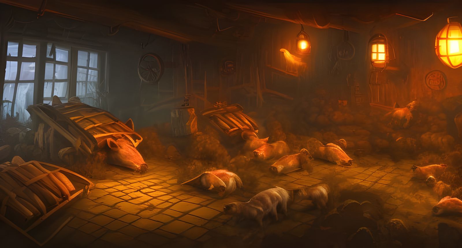 Ghetto Hog Farm - AI Generated Artwork - NightCafe Creator
