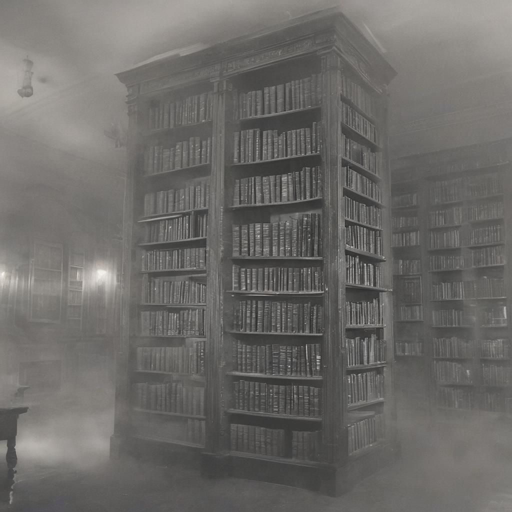 Scary Library with fog - AI Generated Artwork - NightCafe Creator