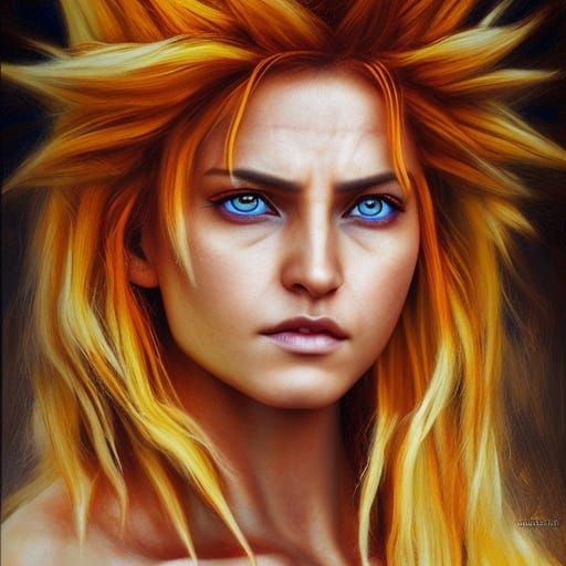 Live action film, Realistic and Beautiful Super Sayayin Female in a combat, trending on ...
