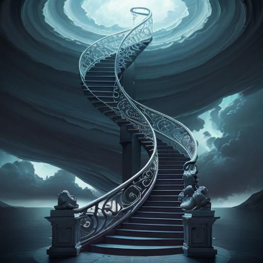 a labyrinthine staircase that goes up to infinity / Someone on the ...