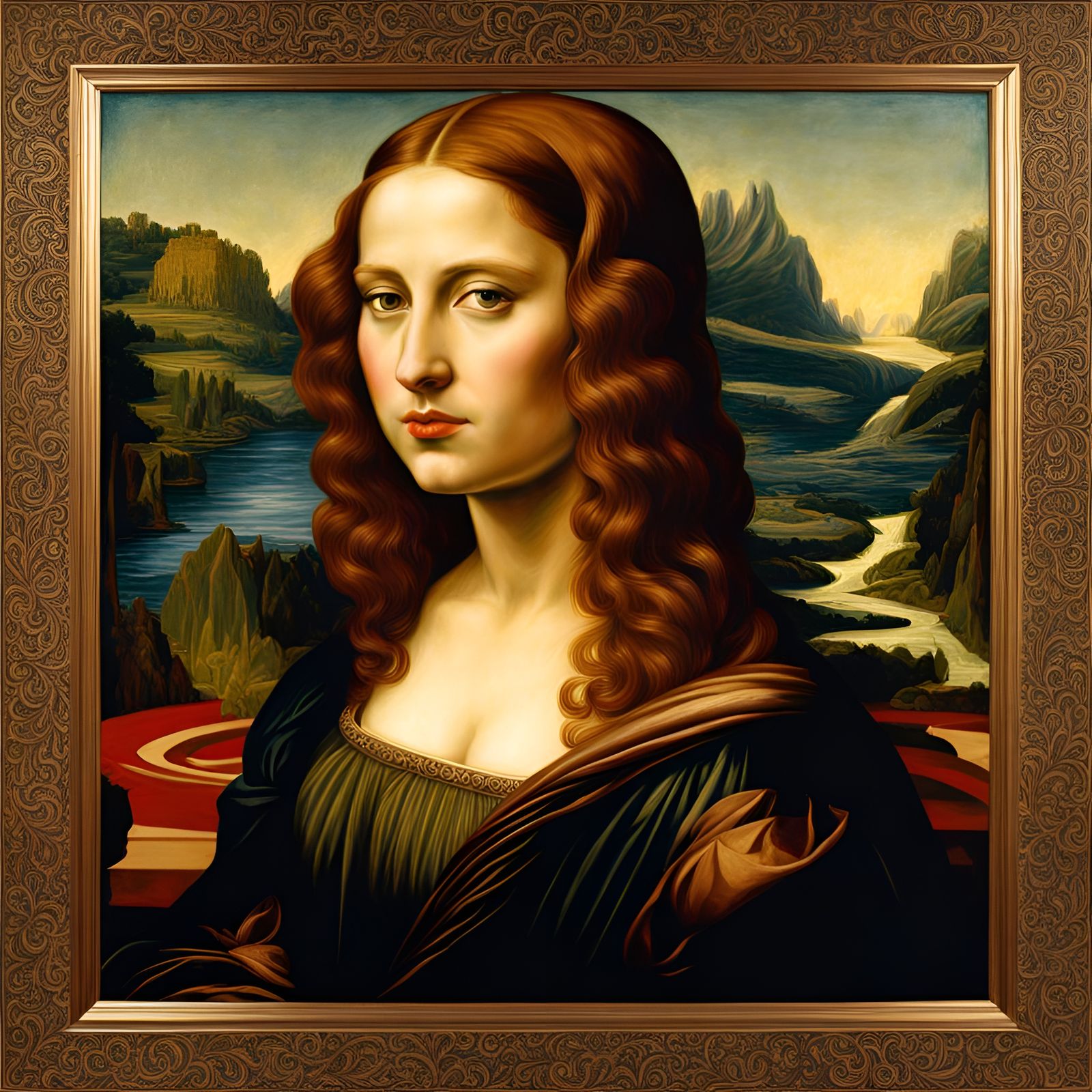 Mona Lisa (in the style of English pre-Raphaelite artist Dante Gabriel ...