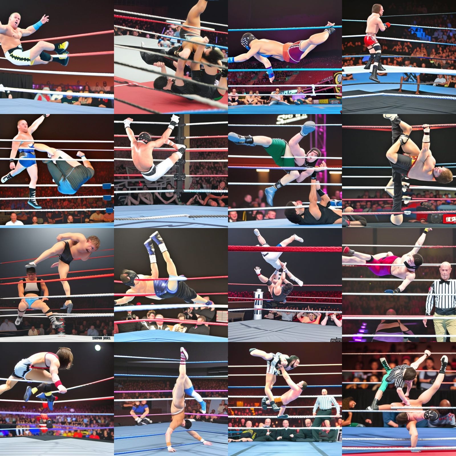 Professonal Wrestling match - AI Generated Artwork - NightCafe Creator