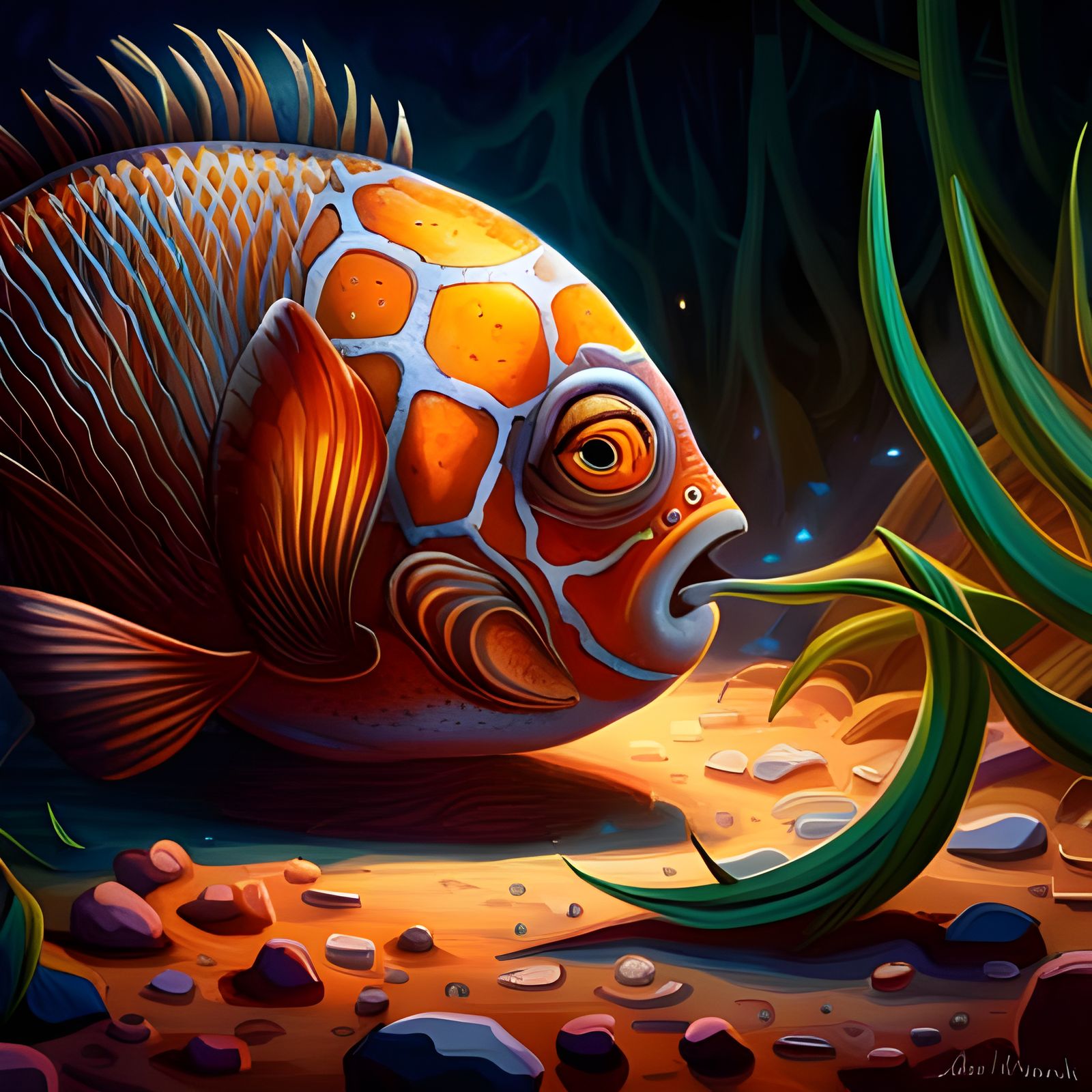 Fish looks a bit worse for the wear... - AI Generated Artwork ...