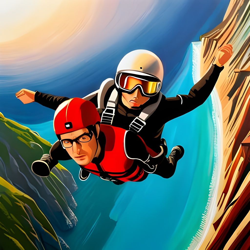 Skydiving in pair - AI Generated Artwork - NightCafe Creator