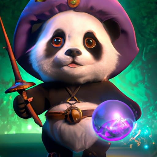 Baby cute wizard panda - AI Generated Artwork - NightCafe Creator