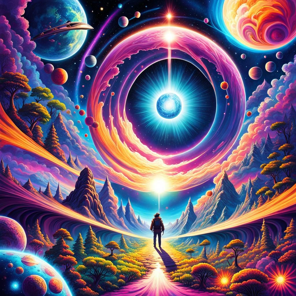 Cosmic psychedelic apocalypse - AI Generated Artwork - NightCafe Creator