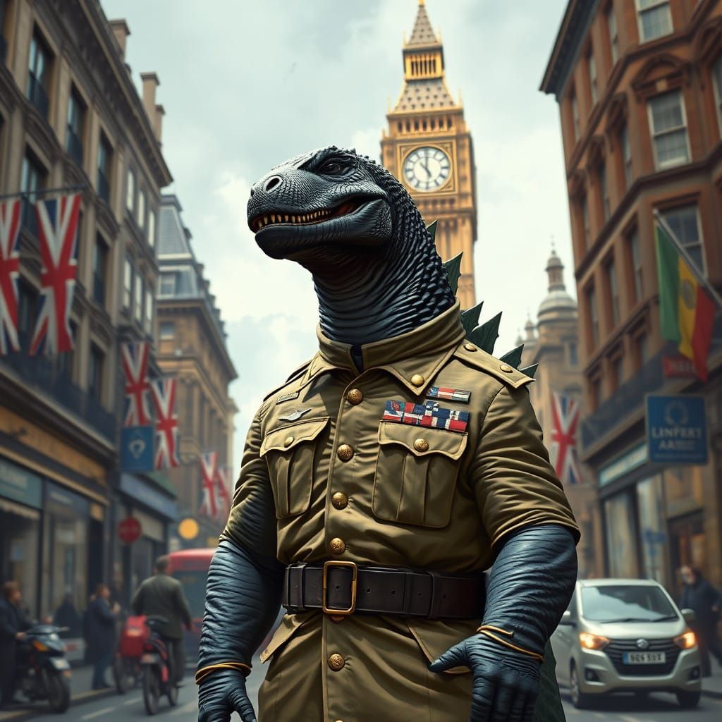 Godzilla in the British Army - Godzilla in British Army Att...