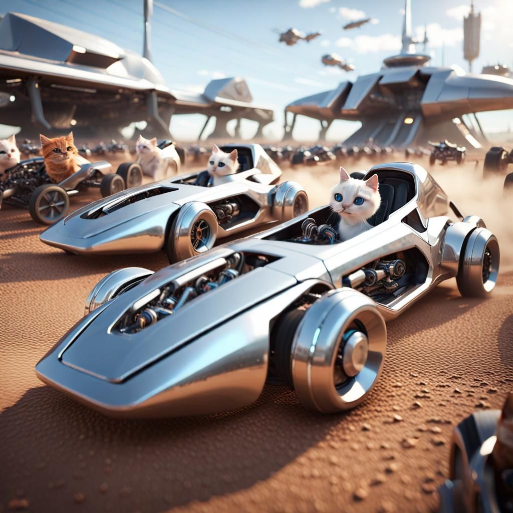 Future cat racing - AI Generated Artwork - NightCafe Creator