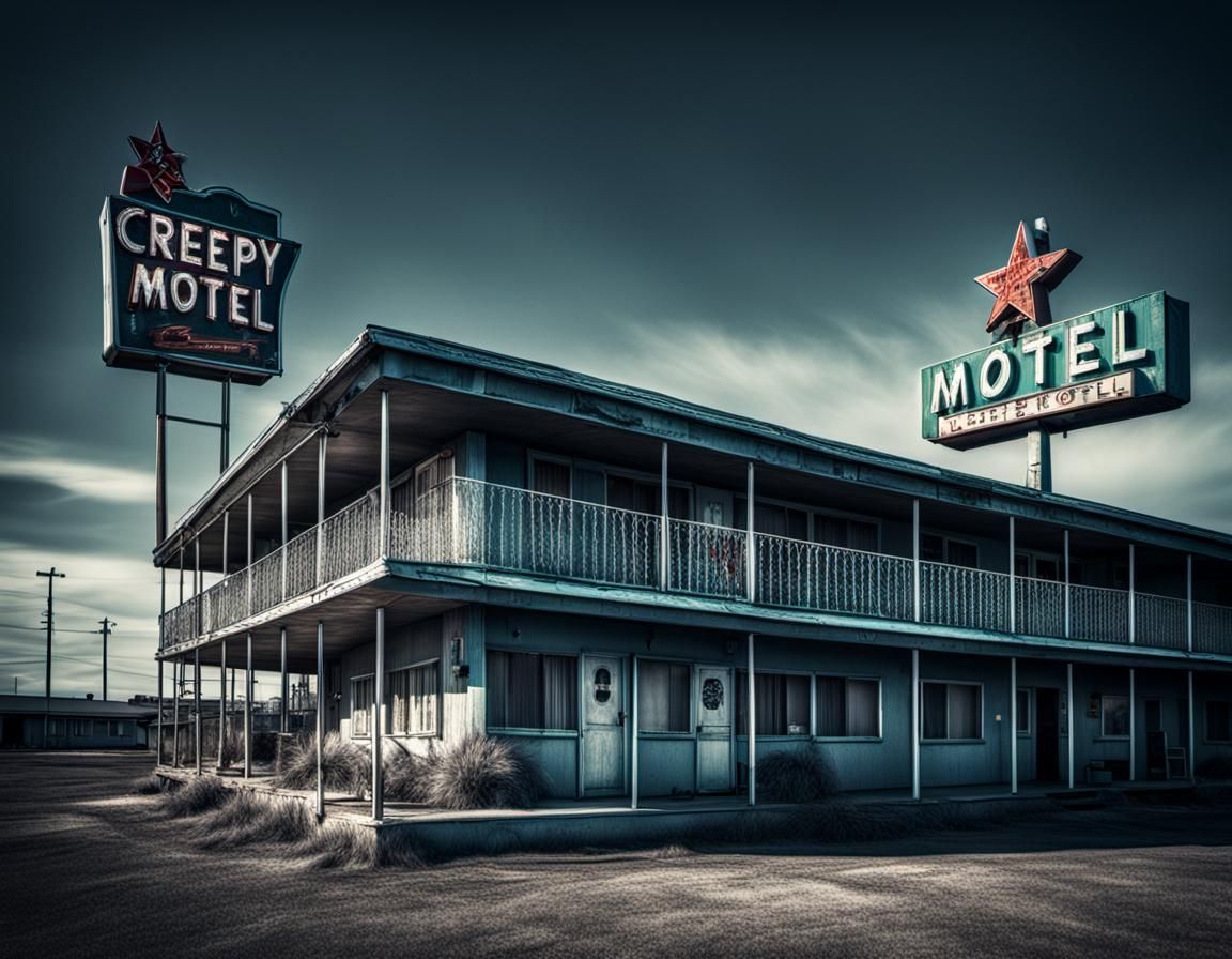 Creepy motel - AI Generated Artwork - NightCafe Creator