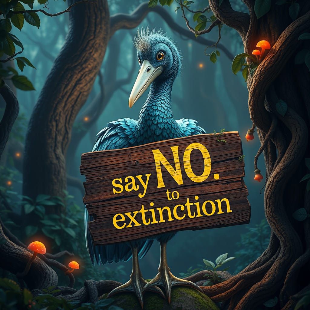 A dodo 🦤 - Majestic Dodo in Whimsical Forest