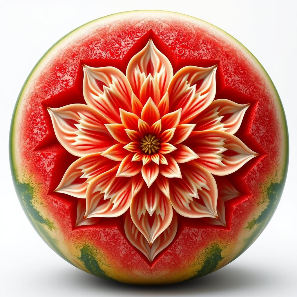 handmade in the cubist style - the bas-relief of a fantasy flower is ...