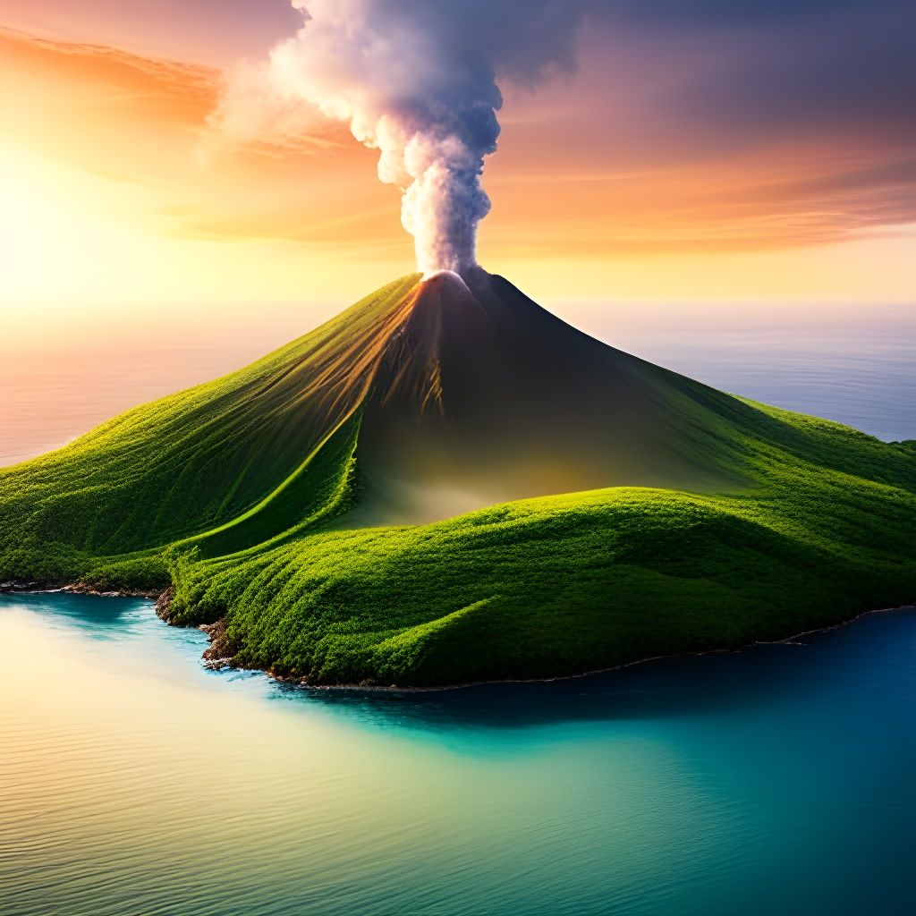 Volcano Island - AI Generated Artwork - NightCafe Creator
