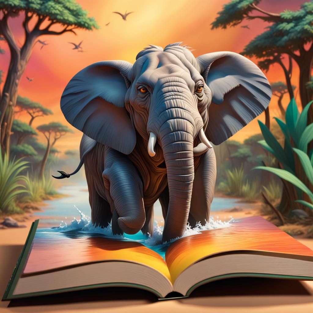 African Safari Pop-Up Book - AI Generated Artwork - NightCafe Creator