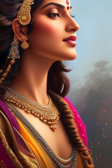 A Pretty Indian Woman Ai Generated Artwork Nightcafe Creator