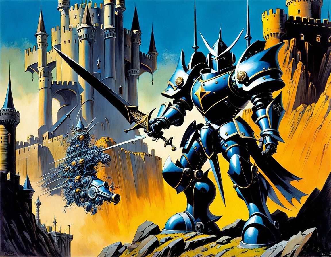 Medieval scifi mecha - AI Generated Artwork - NightCafe Creator