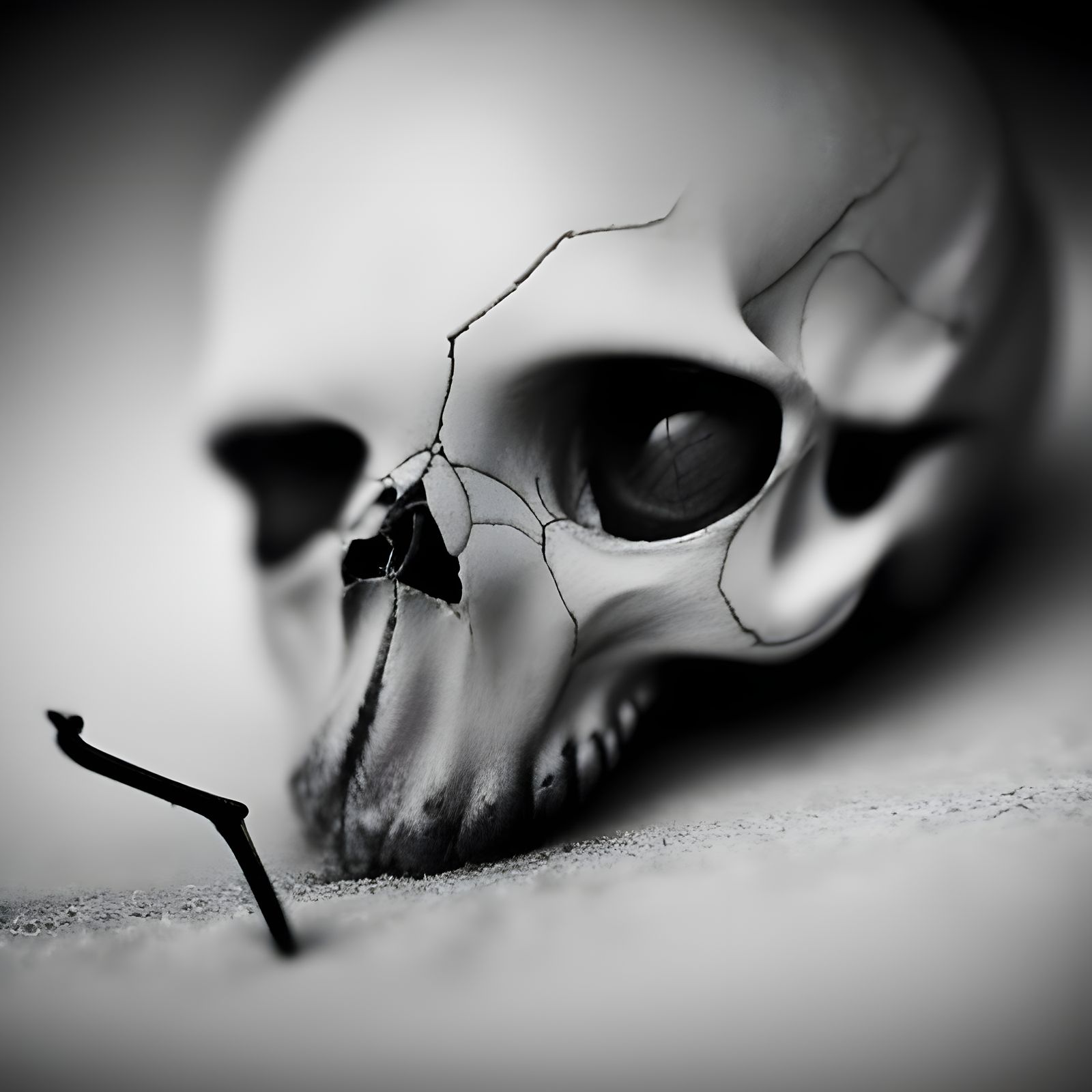 Skull and Twig - AI Generated Artwork - NightCafe Creator
