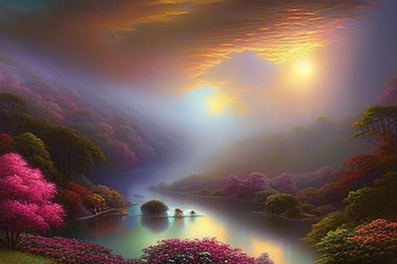 Misty Morning Psychedelia - AI Generated Artwork - NightCafe Creator