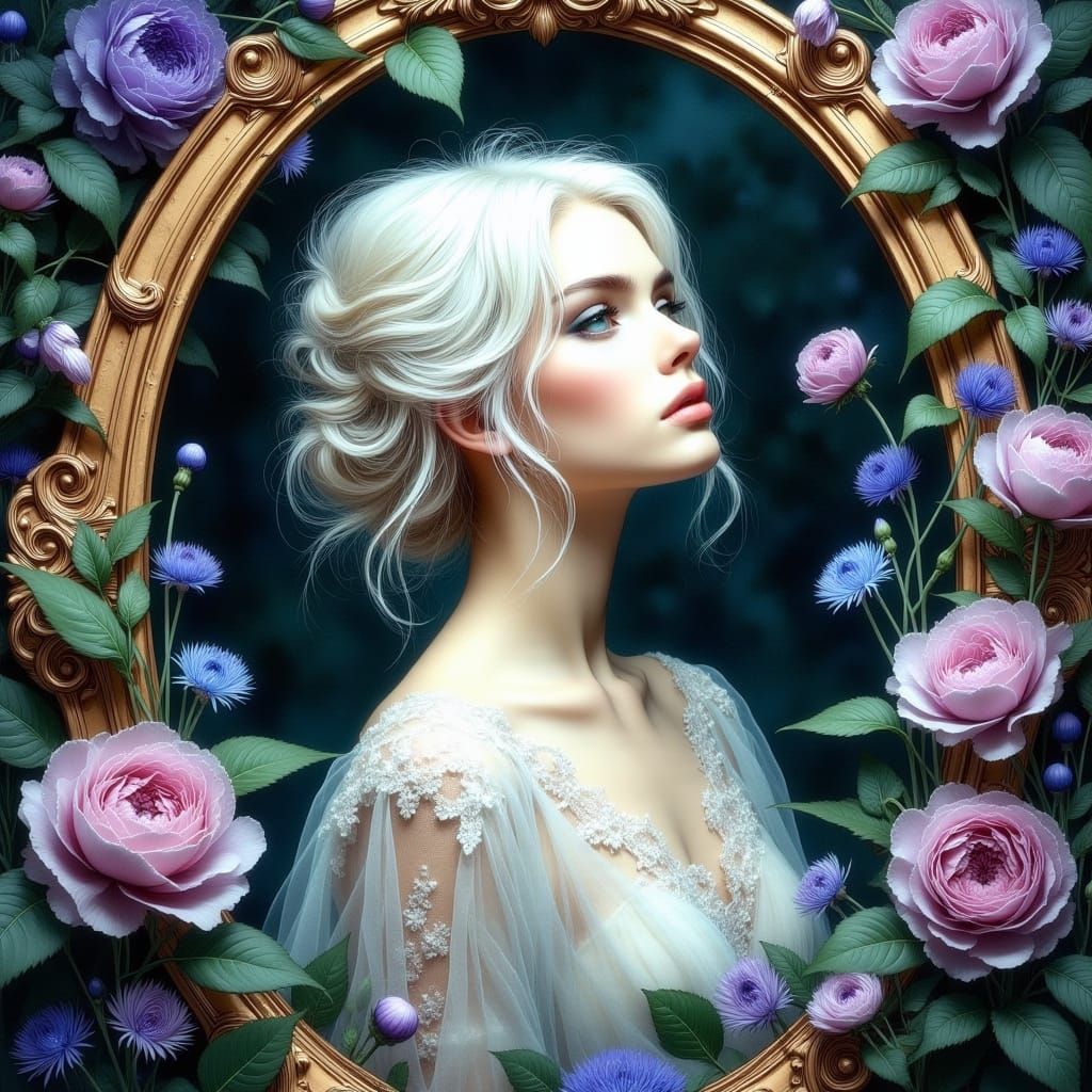 Camio - Ethereal Lady in Lavish Mirror Frame