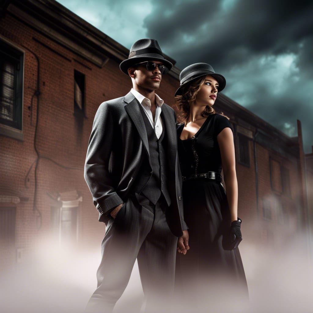 Gangster couple 3 - AI Generated Artwork - NightCafe Creator