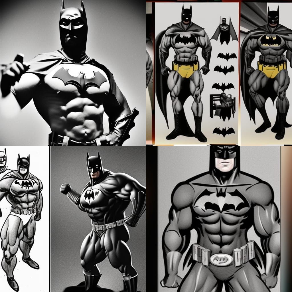 Create Batman with vintage-style bodybuilder musculature - AI Generated ...