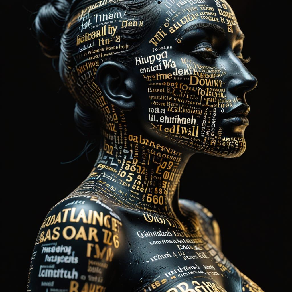 Surrealistic Portrait of Text-Woman in Salvador Da... - AI Art