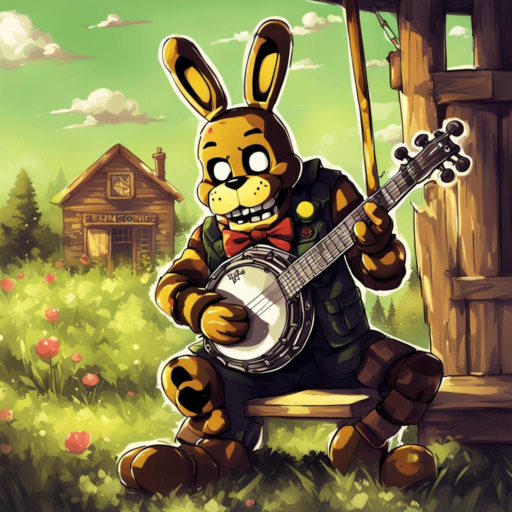 SpringBonnie playing a banjo - AI Generated Artwork - NightCafe Creator