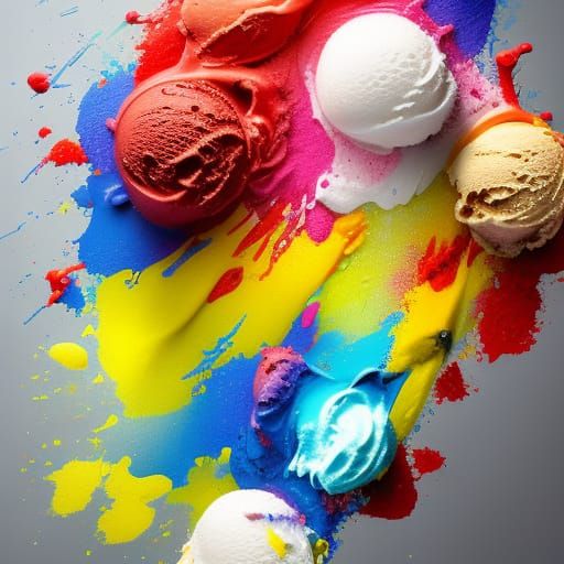 Ice Cream Scoops ~ Abstract Art - AI Generated Artwork - NightCafe Creator
