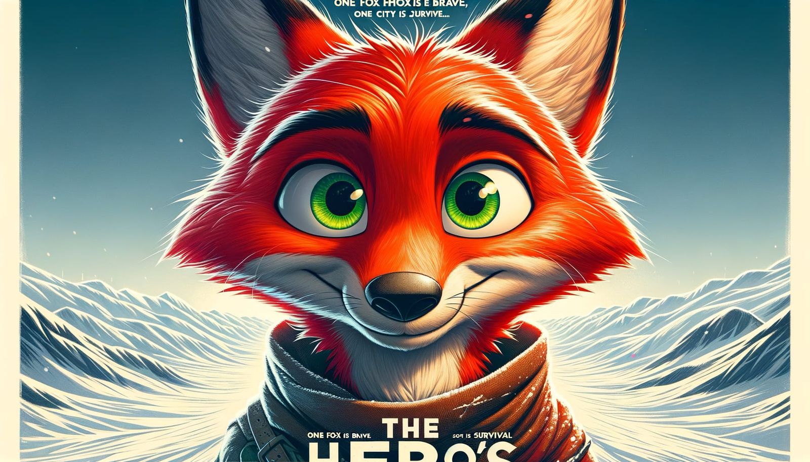 Heroic Fox Cartoon Movie Poster in Digital Art - AI Art