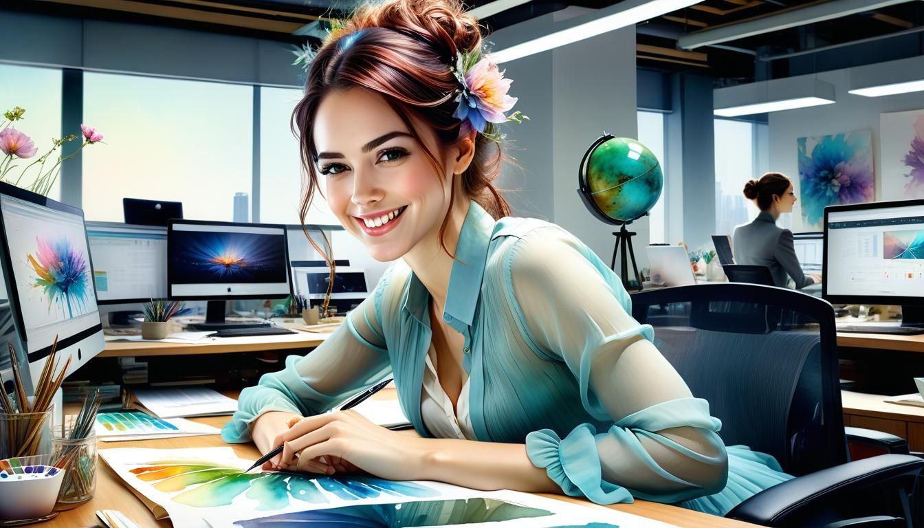 At the Office - AI Generated Artwork - NightCafe Creator