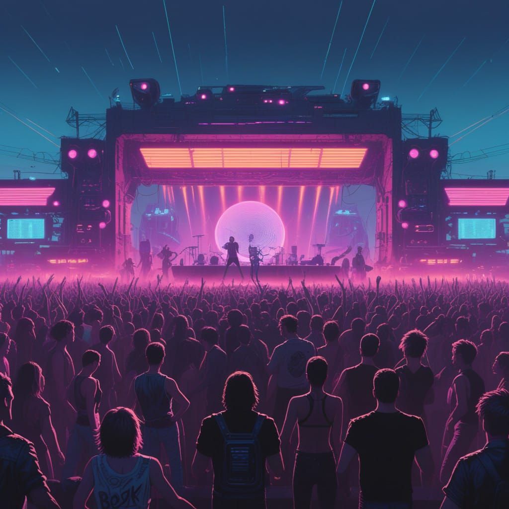 THE FINAL COUNTDOWN - Epic 80s Rock Concert in Neon-Lit Cybe...