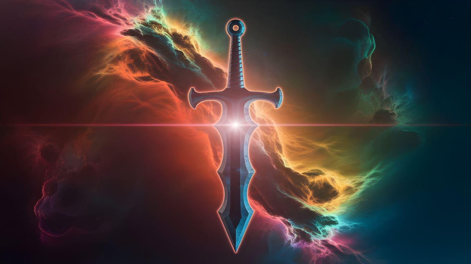 THE SWORD OF COSMOS - Epic Space Sword Nebula in Vibrant Cos...