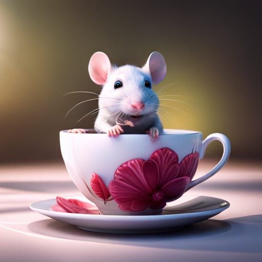 Rat in a teacup - AI Generated Artwork - NightCafe Creator