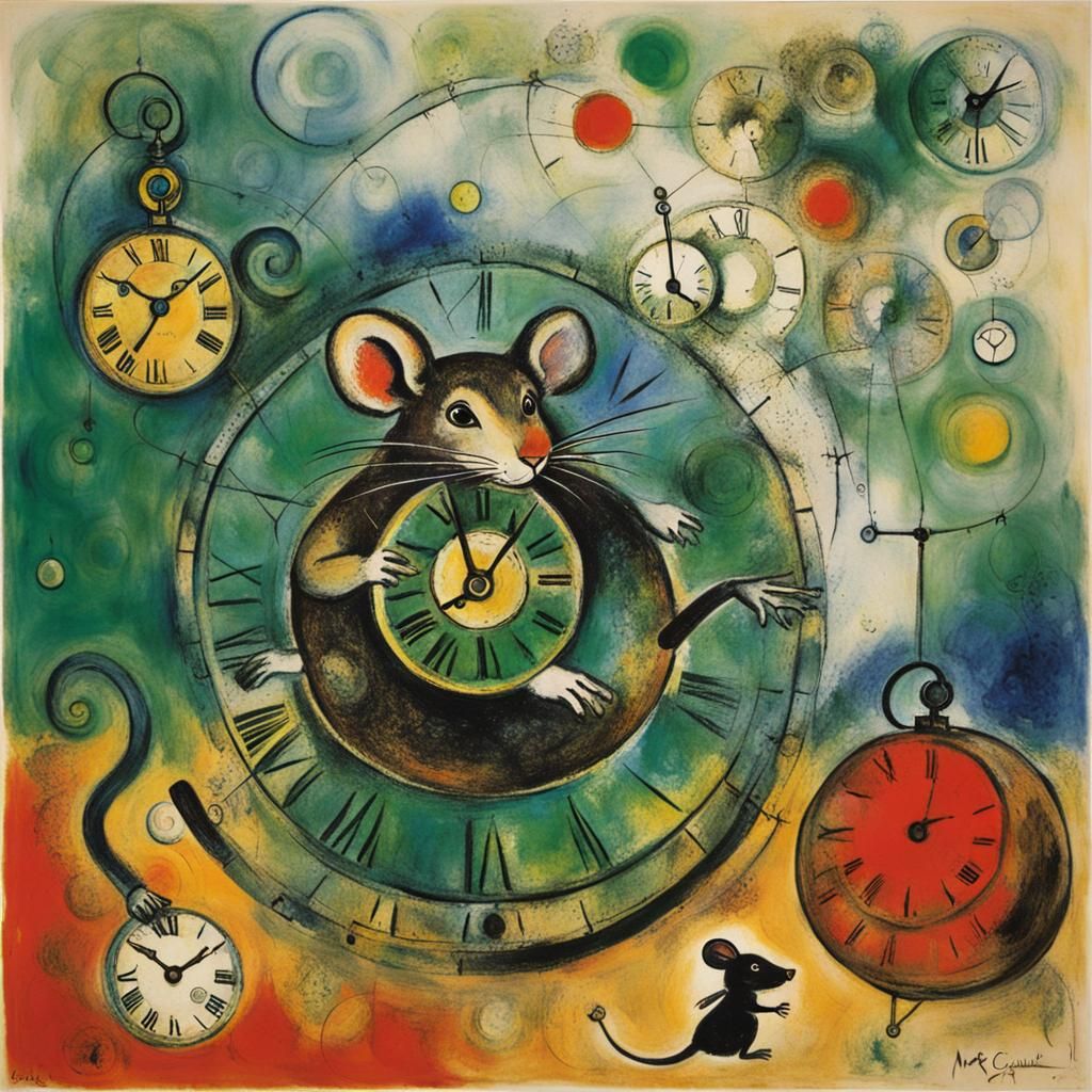 A clockwork mouse. Marc Chagall. - AI Generated Artwork - NightCafe Creator