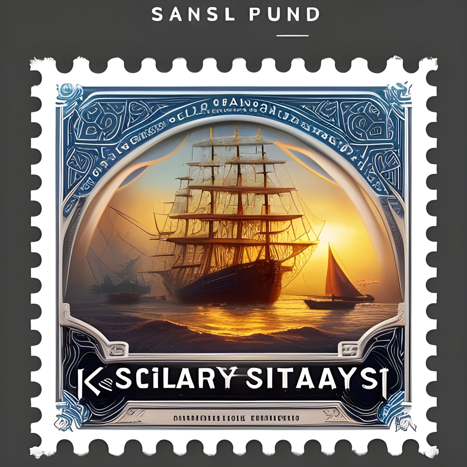 Ship stamp - AI Generated Artwork - NightCafe Creator