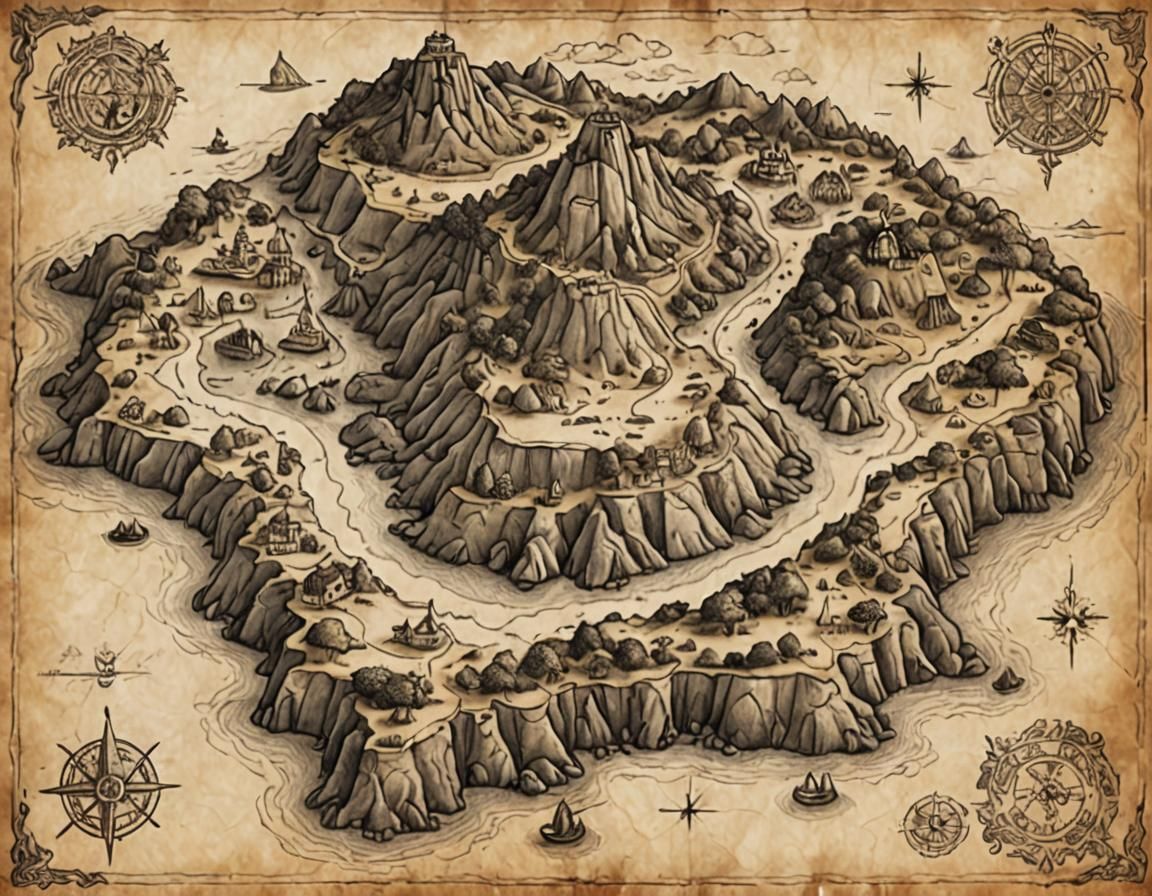 Adventure Map - AI Generated Artwork - NightCafe Creator
