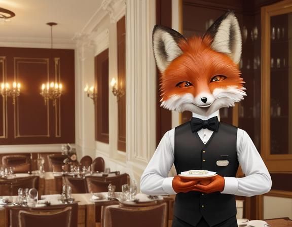 fox waiter - AI Generated Artwork - NightCafe Creator