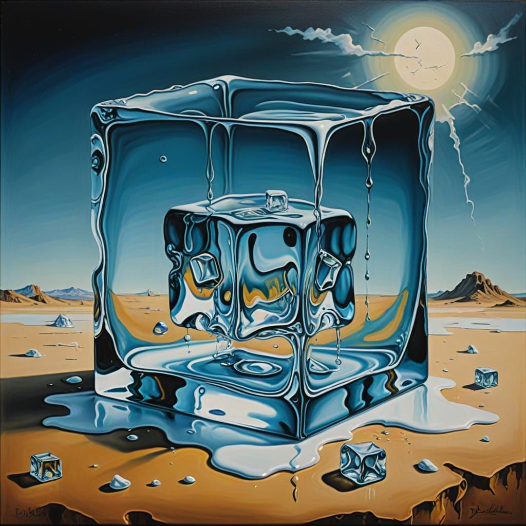 ice cube - Surrealism Meets Reality in Melting Ice Cube