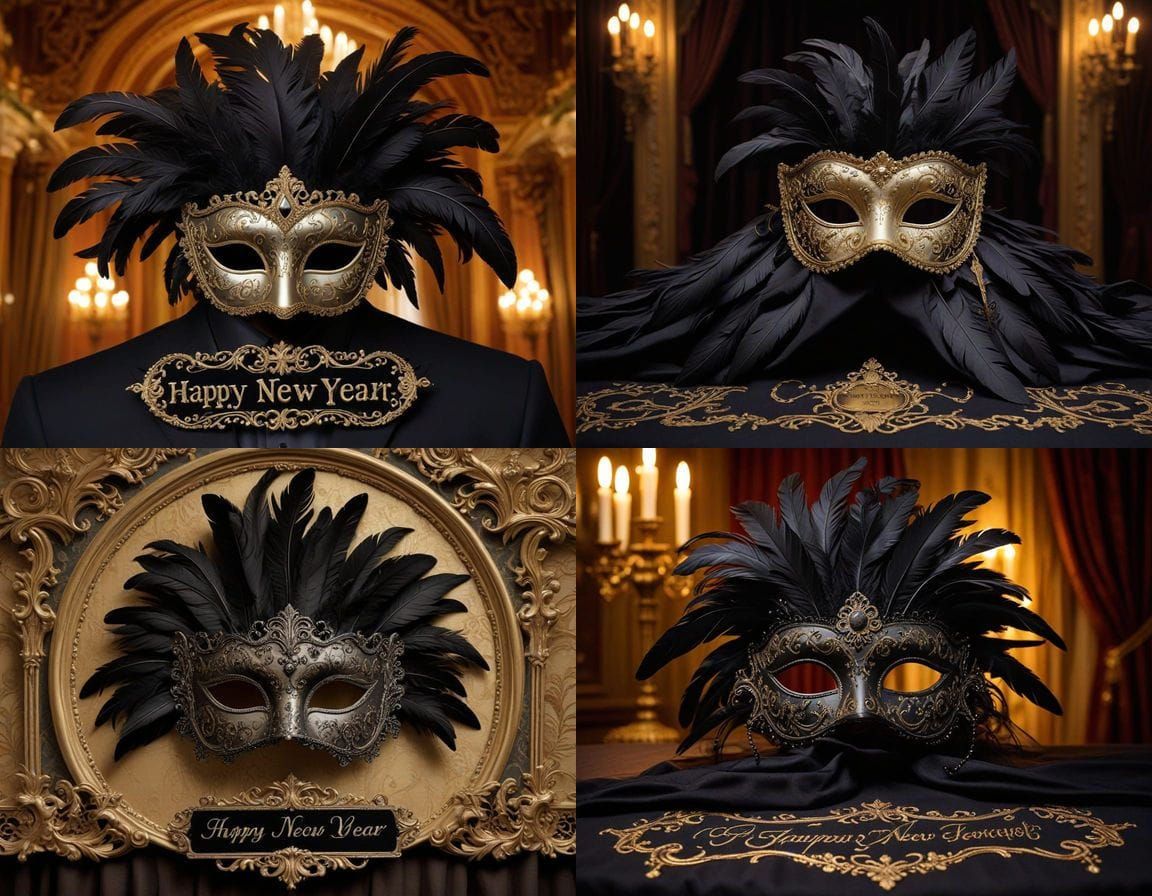 Elegant Macabre Masquerade Mask in Grand Ballroom ... - AI Art