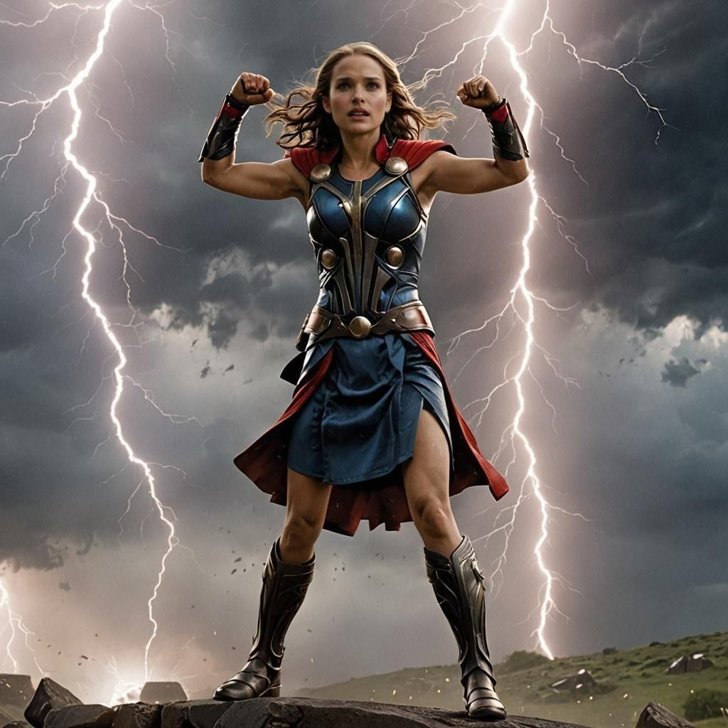 "Natalie Portman" As Thor - AI Generated Artwork - NightCafe Creator