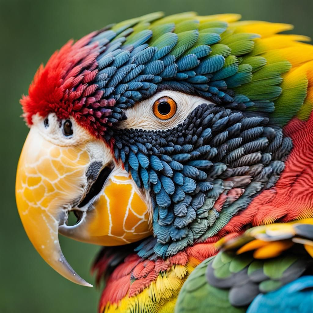 Macro Parrot - AI Generated Artwork - NightCafe Creator