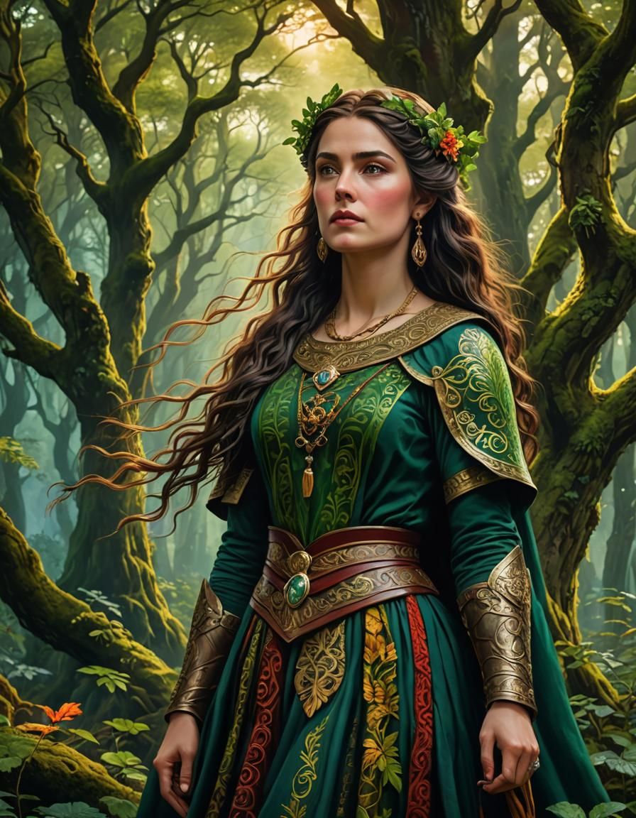 An ancient druide woman - AI Generated Artwork - NightCafe Creator
