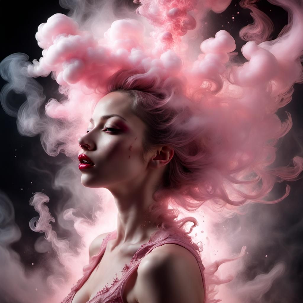 Woman smoke portrait - AI Generated Artwork - NightCafe Creator