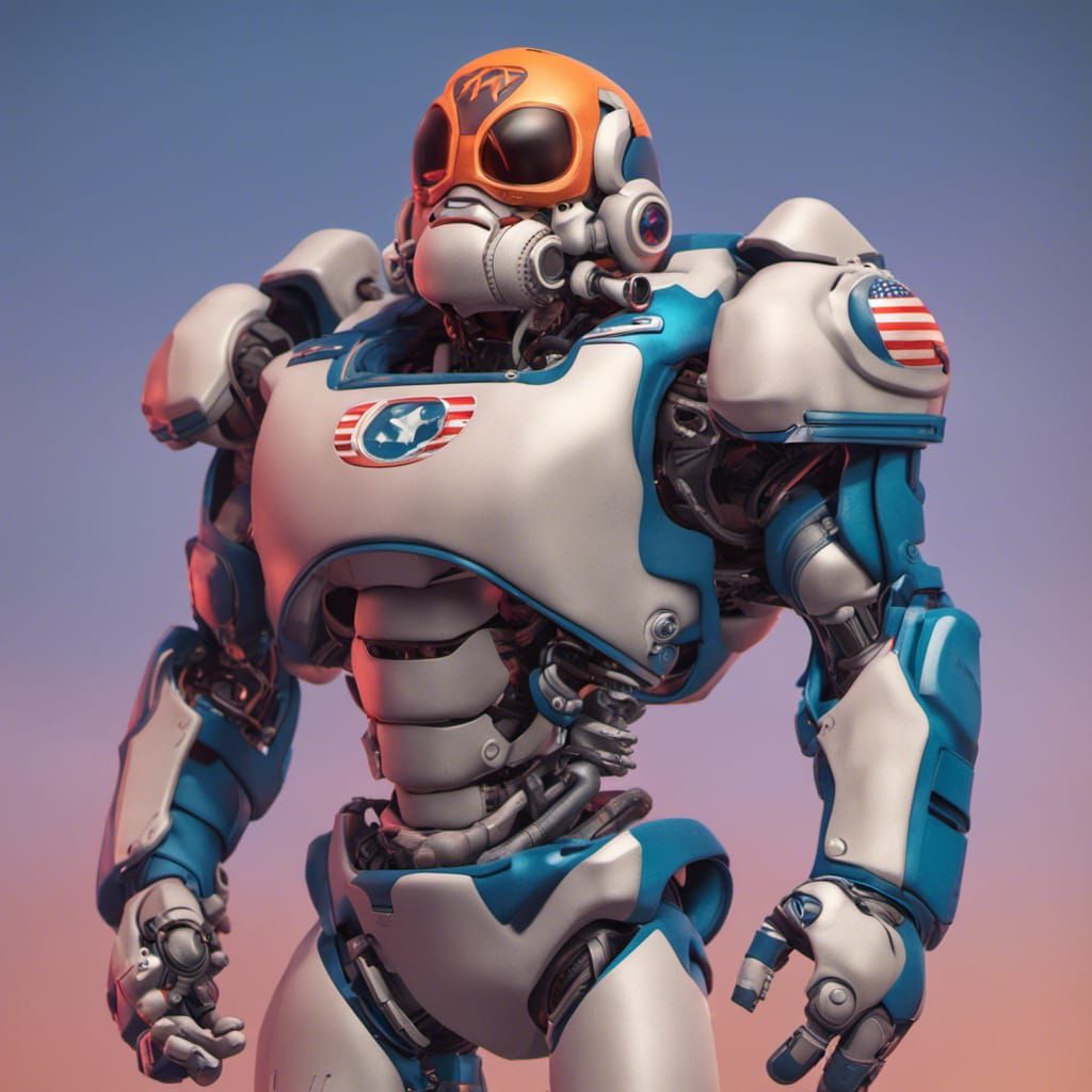 United States 3d Printed Cyborg Marine - AI Generated Artwork ...