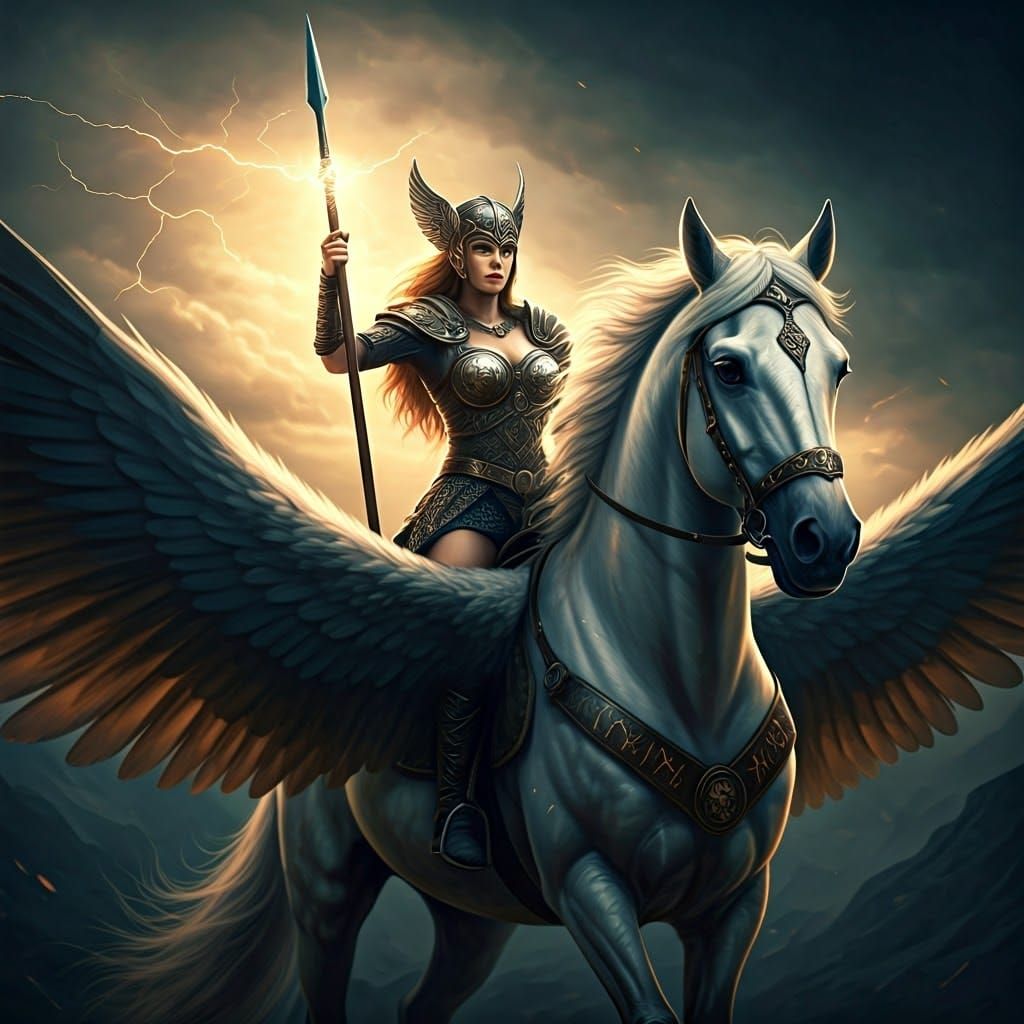 Valkyrie - ready for battle - Valkyrie Goddess Rides into Ba...