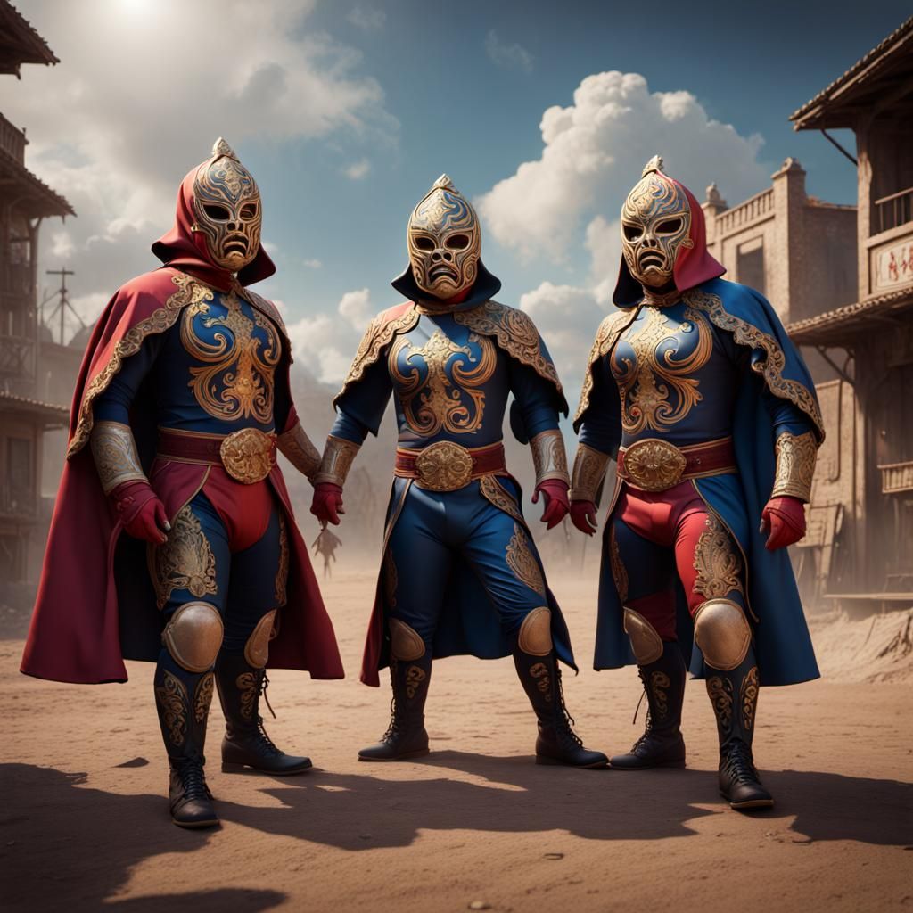 Lucha Libre Three Musketeers - AI Generated Artwork - NightCafe Creator