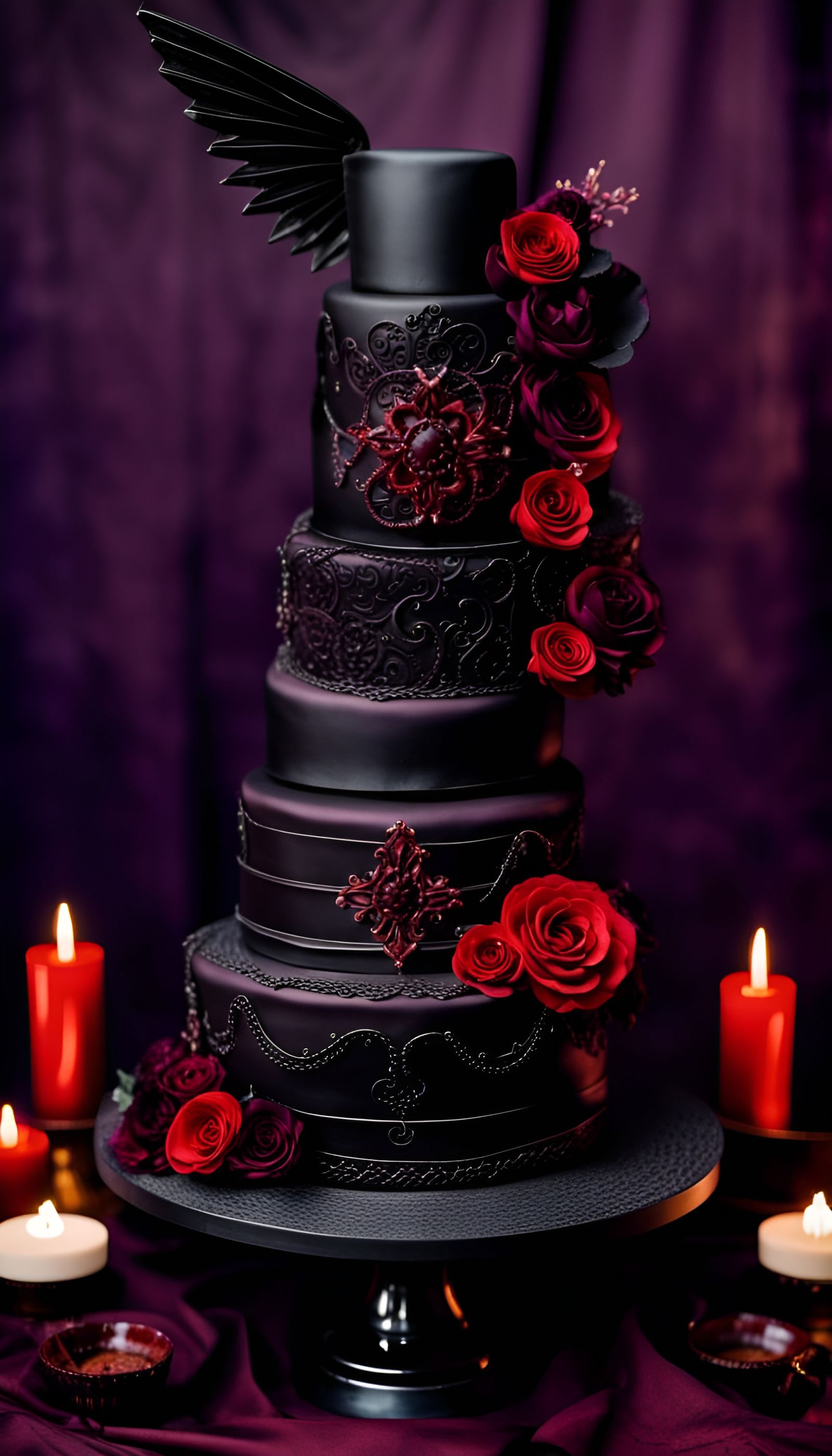 Purple Gothic Wedding Cakes