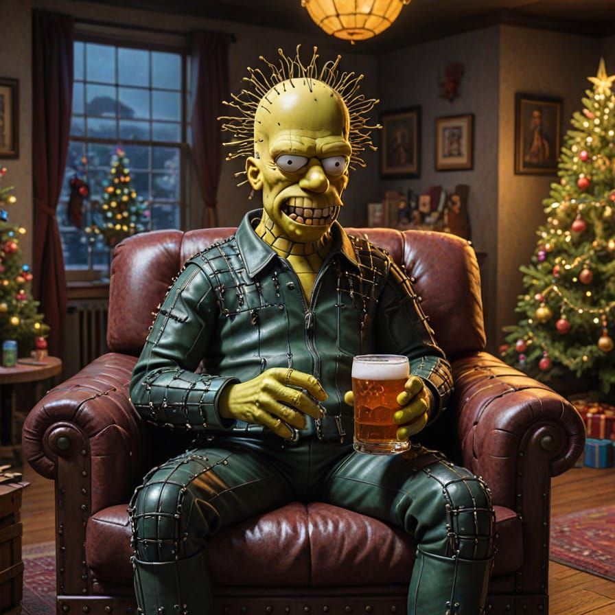 A hyperrealistic lifelike 3d render of Pinhead from the Hellraiser ...